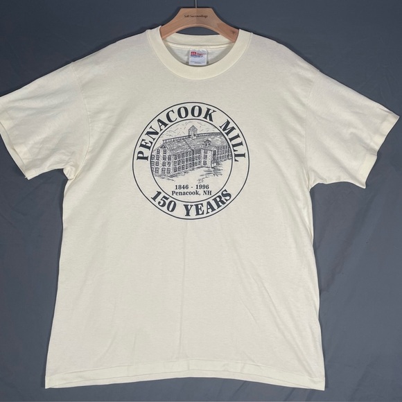Hanes | Shirts | Vintage Penacook Mill Tshirt Mens Large Yellow Short ...